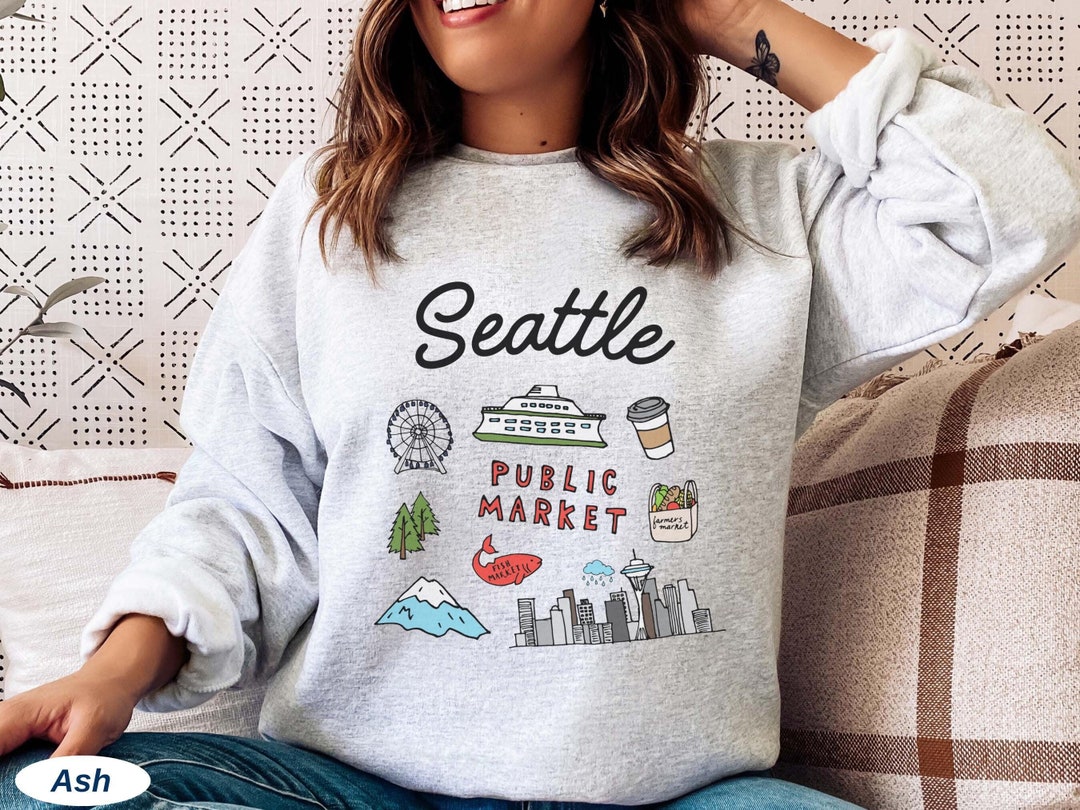 Seattle Skyline Sweater, Seattle WA Clothes, Unisex Seattle Sweatshirt ...