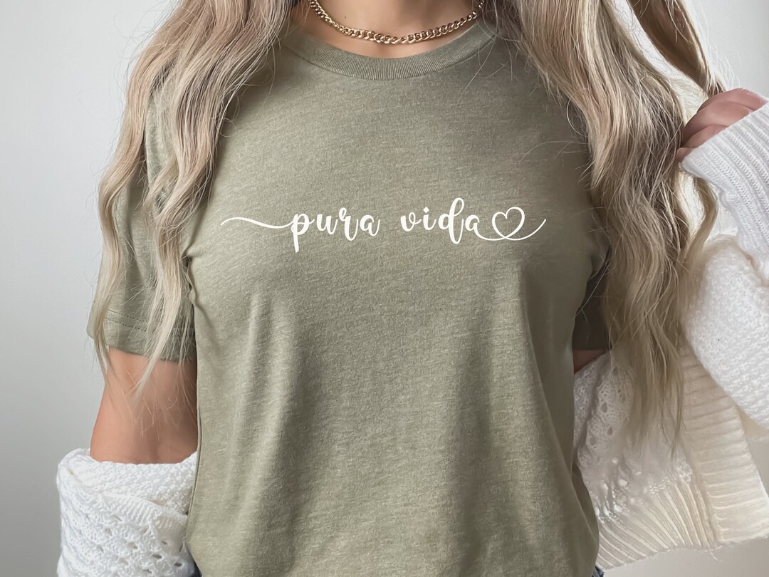 Pura Vida Shirt Cursive Font Minimalist T-shirt Gift for - Etsy