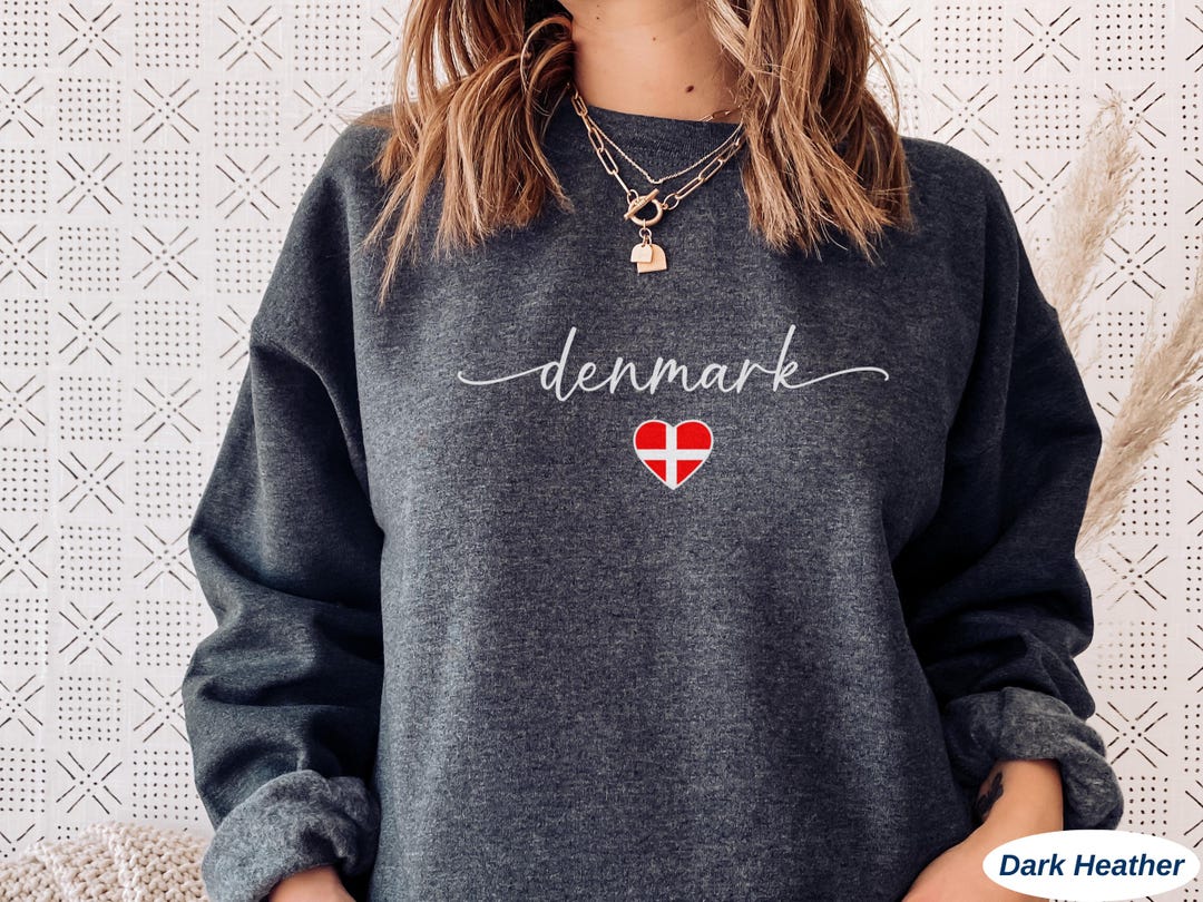 Denmark Sweater, Unisex Danish Flag Sweatshirt, Denmark Crewneck ...