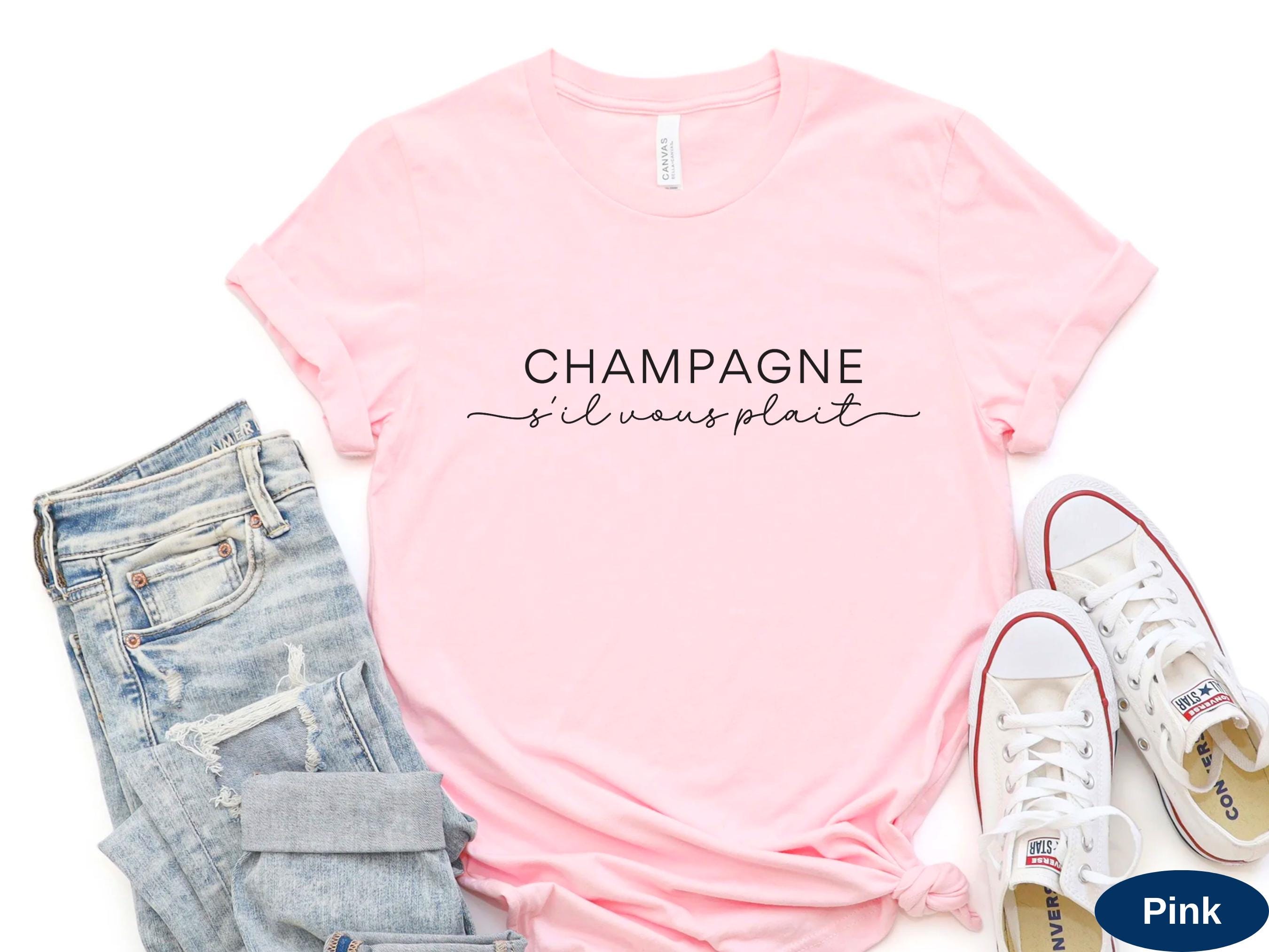 Champagne Please Shirt • French Tshirt • Minimalist • Oversized Tee for ...