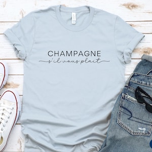 Champagne Please Shirt • French Tshirt • Minimalist • Oversized Tee for ...