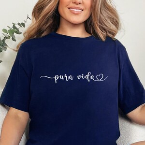 Pura Vida Shirt • Cursive Font • Minimalist T-shirt • Gift for Tica ...