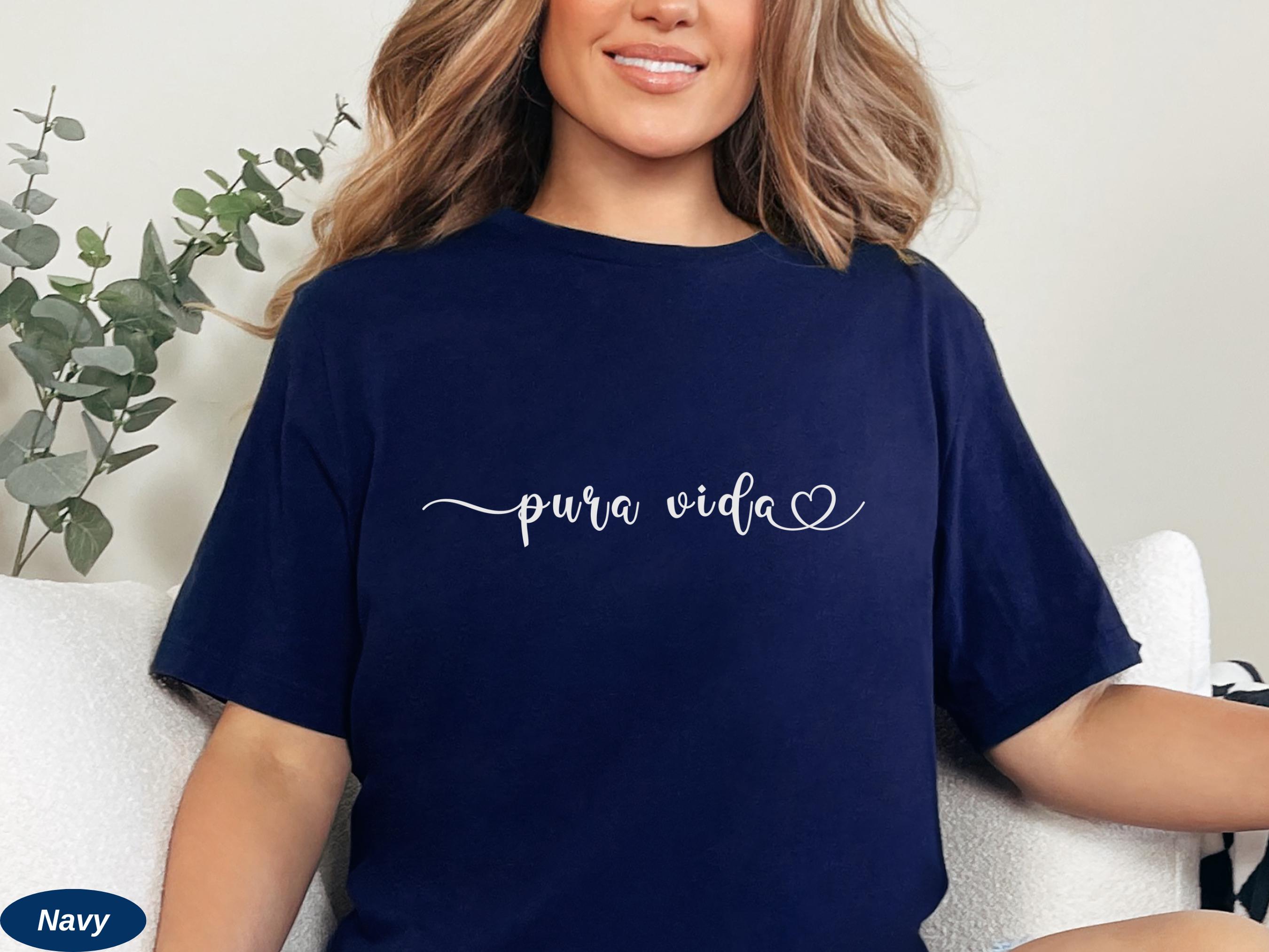 Pura Vida Shirt • Cursive Font • Minimalist T-shirt • Gift for Tica ...