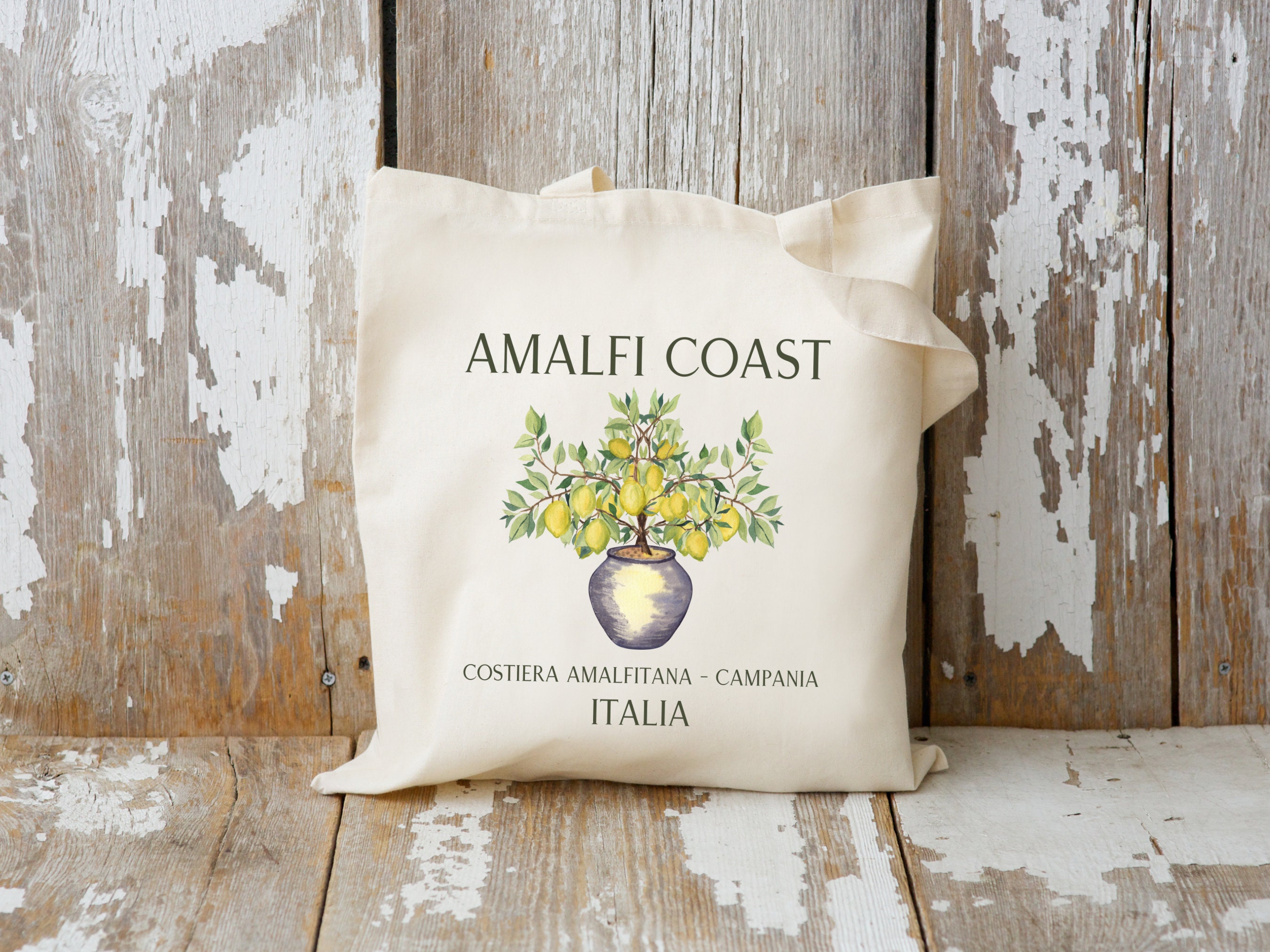 Amalfi Coast Lemon Bag Cotton Canvas Amalfi Italy Tote Cute - Etsy