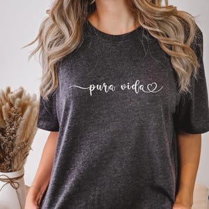 Pura Vida Shirt • Cursive Font • Minimalist T-shirt • Gift for Tica ...