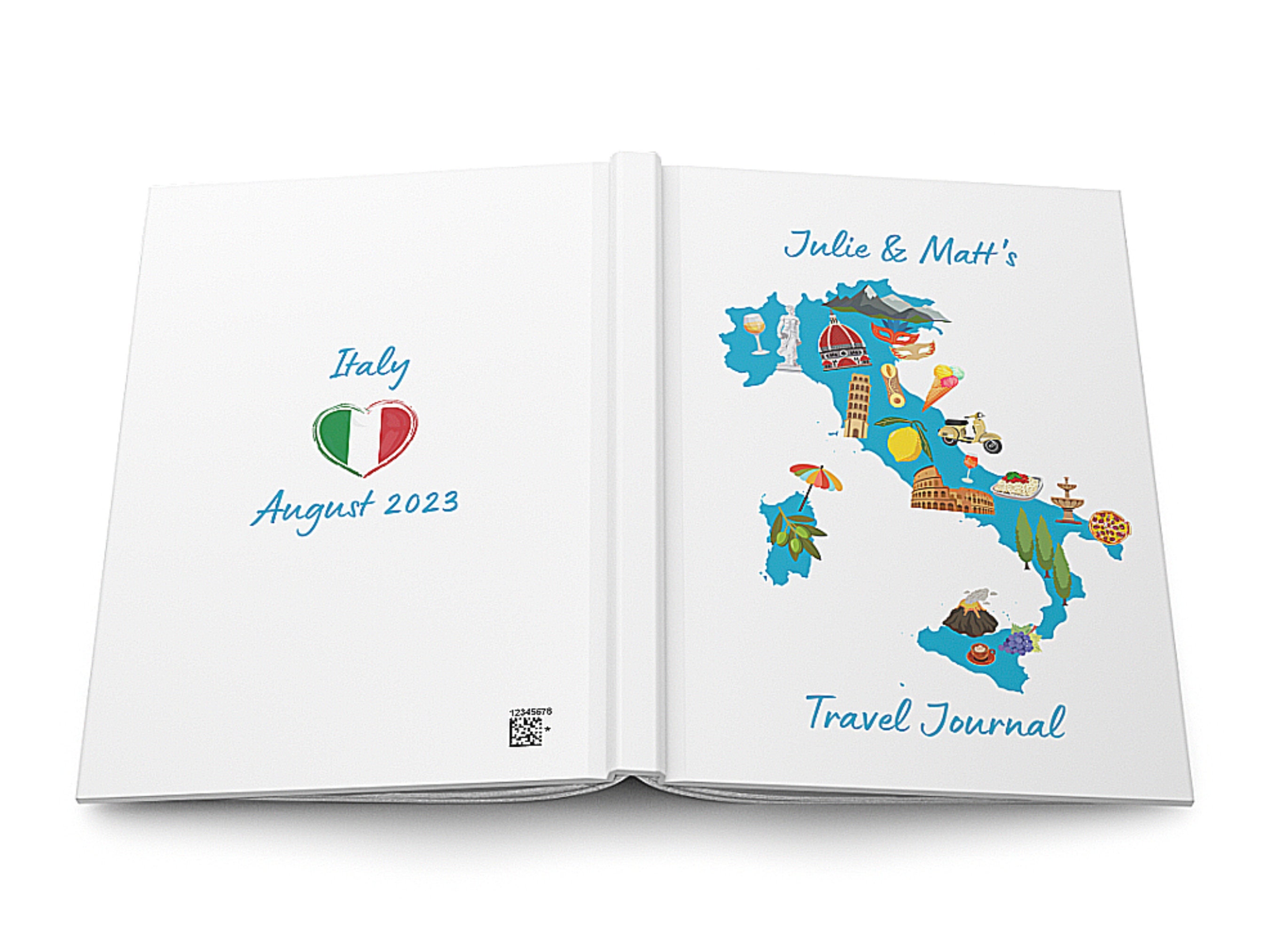 Italy Travel Journal Custom Vacation Notebook Personalized Trip Planner ...