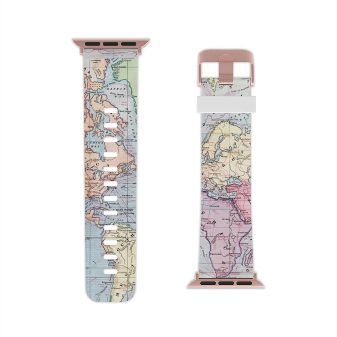 World Map Apple Watch Band Smart Watch Strap Series 38/40 42/44 Flight ...