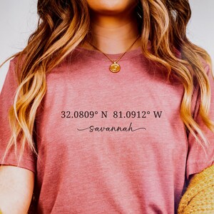 Custom Coordinates Shirt, Personal Coordinates T-shirt, Minimalistic ...