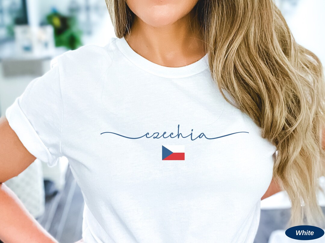 Czechia Tee, Cute Czech Flag Shirt, Unisex Soft T-shirt, Minimalistic ...