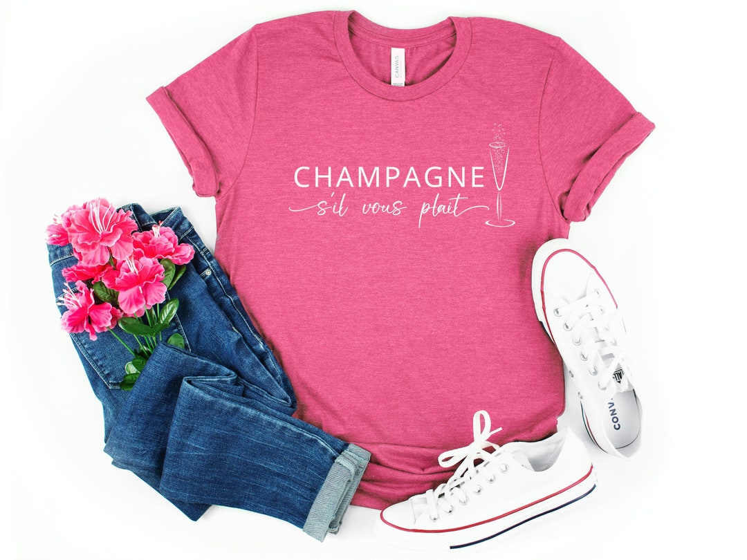 Champagne Please Shirt, French Tshirt, Minimalistic Champagne Lover T ...