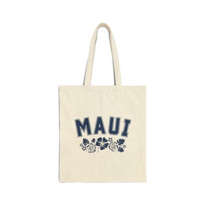 Maui Tote, Cotton Canvas, Maui Bag, Cute Maui Hawaii Gift for Her ...