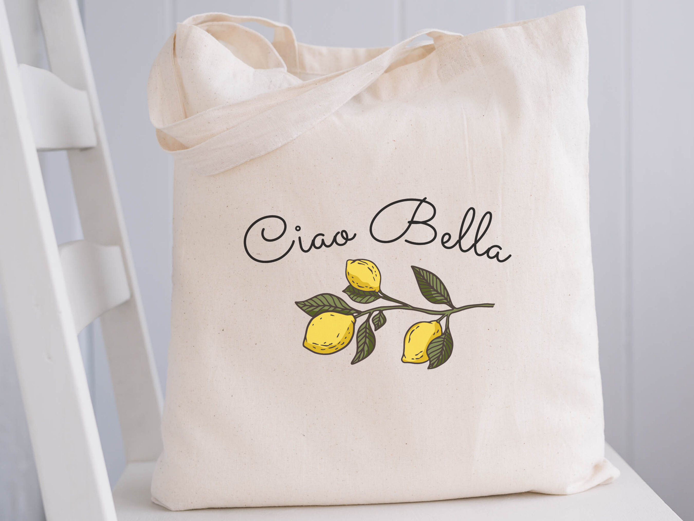Ciao Bella Bag Cotton Canvas Tote Bag Amalfi Coast Lemon - Etsy