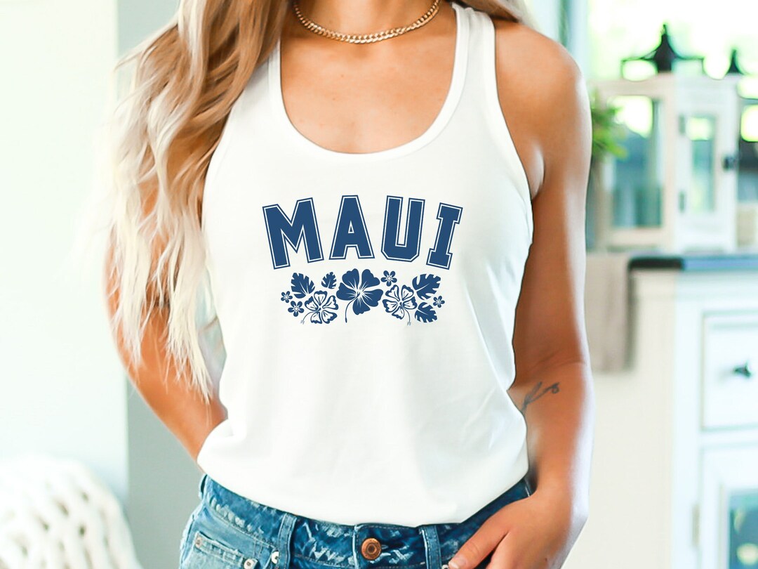 Maui Top, Light Racerback, Maui Gift, Cute Maui Tank, Trendy Aesthetic ...