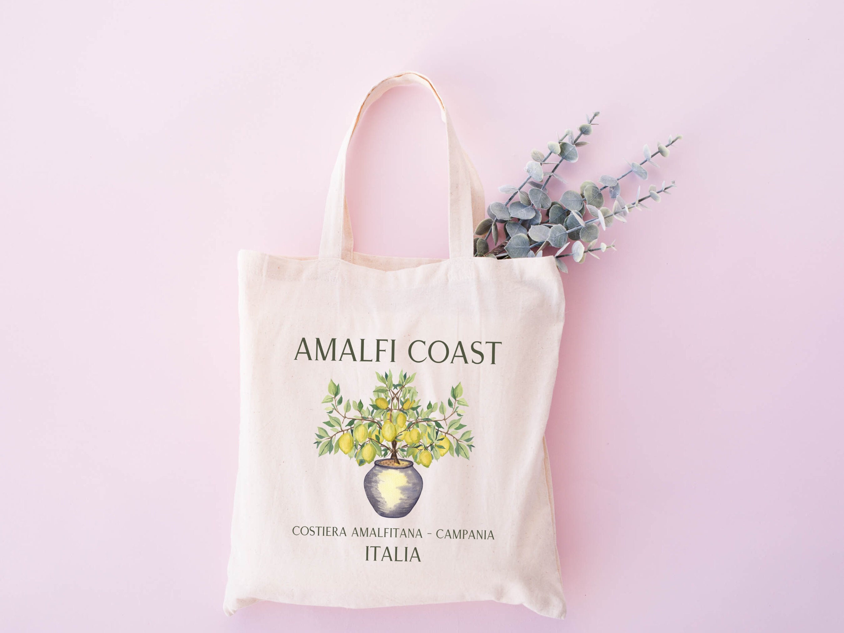 Amalfi Coast Lemon Bag, Cotton Canvas, Amalfi Italy Tote, Cute Vintage ...