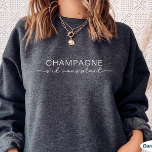 Champagne Please Sweatshirt • Champagne Sweater • Cute French Pullover ...