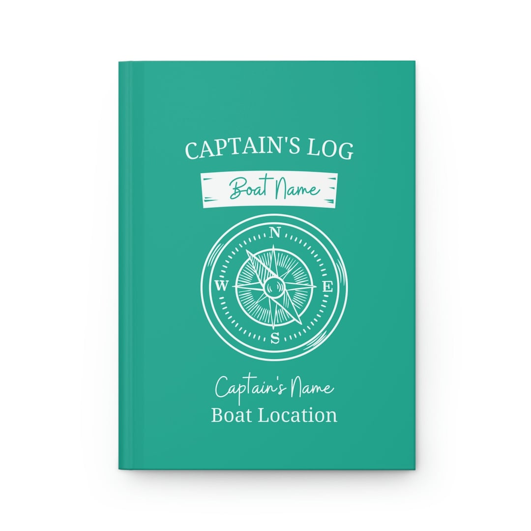 Personalized Captains Log Book • Custom Boat Notebook • Hardcover ...