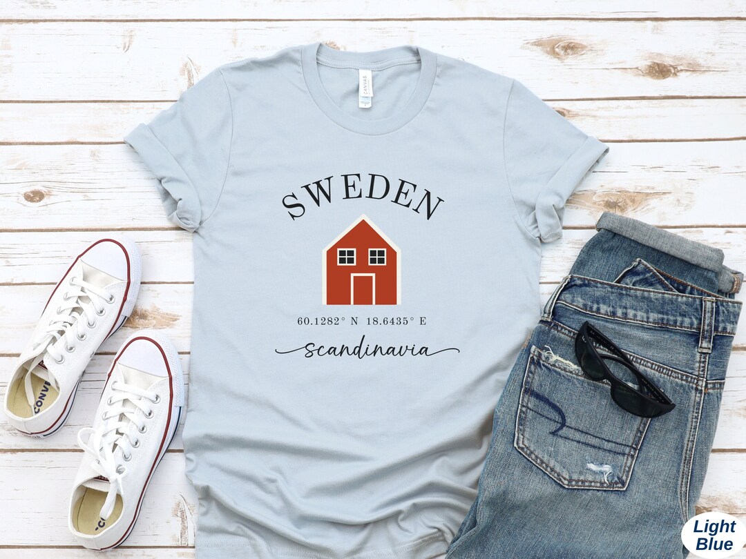 Cute Sweden Shirt, I Love Sweden, Unisex Softstyle Tshirt, Red Swedish ...