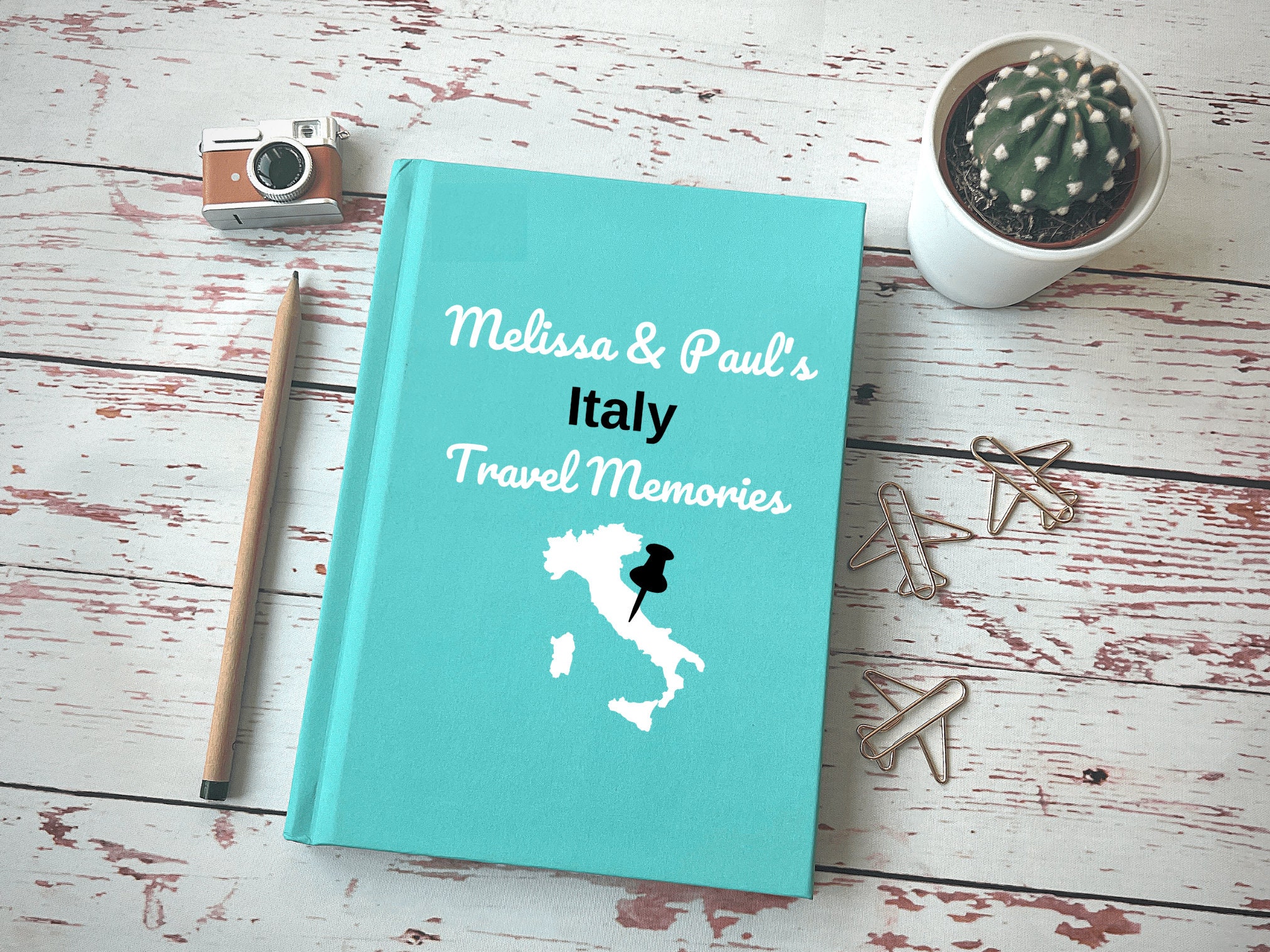 Italy Travel Journal Personalized Trip Planner Notebook With Name ...
