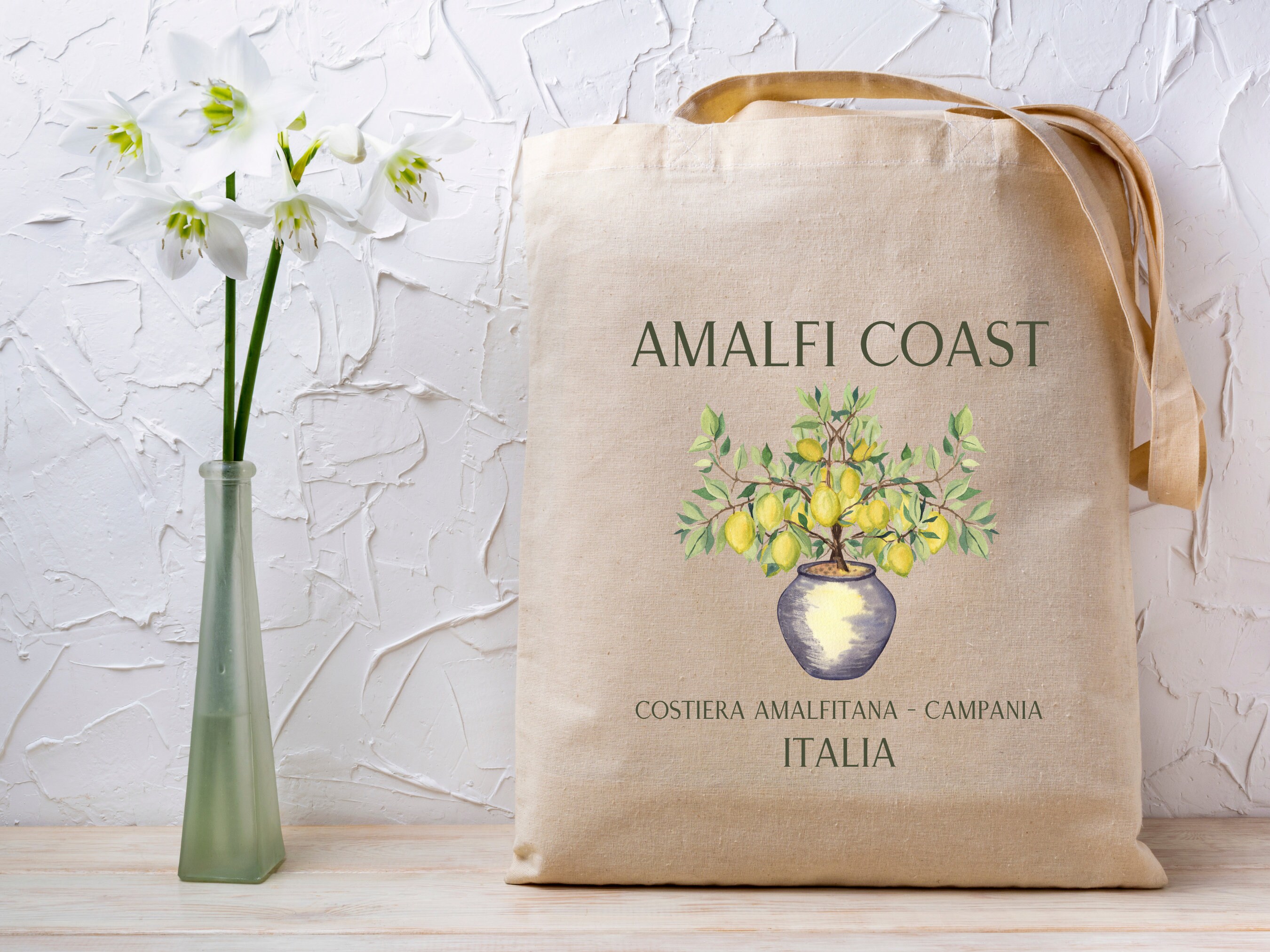 Amalfi Coast Lemon Bag Cotton Canvas Amalfi Italy Tote Cute - Etsy