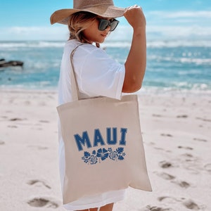 Maui Tote, Cotton Canvas, Maui Bag, Cute Maui Hawaii Gift for Her ...