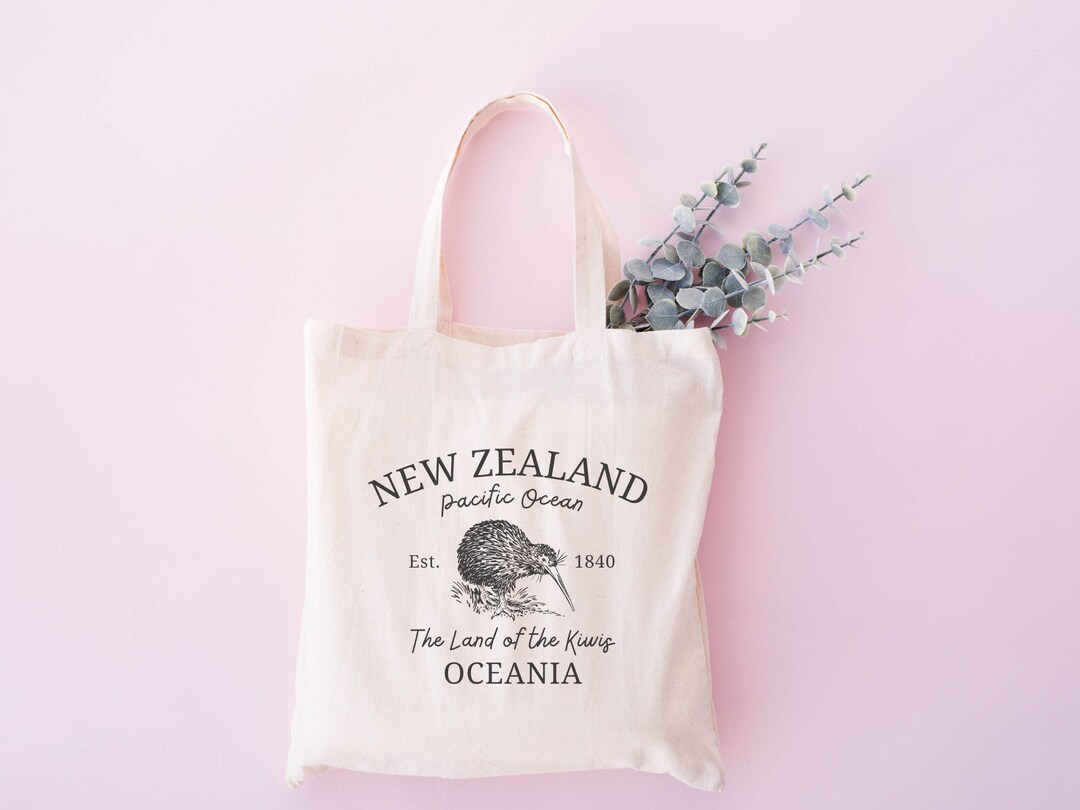 New Zealand Tote • Cotton Canvas • New Zealand Bag • Cute Kiwi Bird New ...