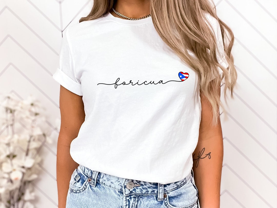 Boricua Shirt • Cursive Script • Minimalist • Cute Hispanic Tshirt ...