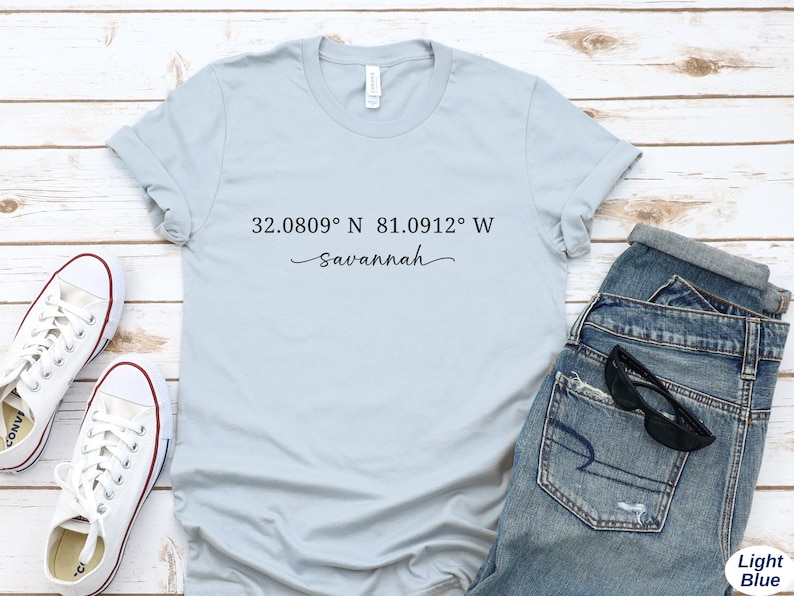 Custom Coordinates Shirt, Personal Coordinates T-shirt, Minimalistic ...