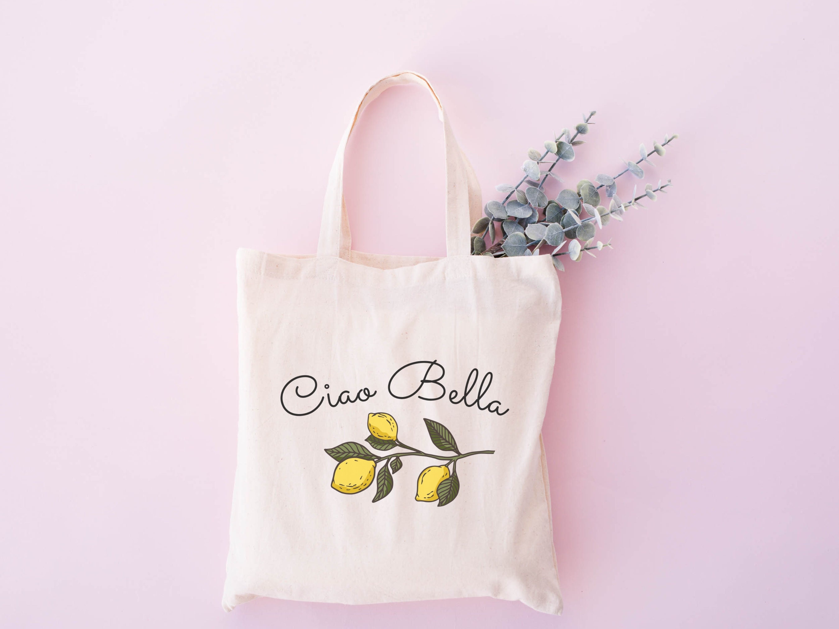 Ciao Bella Bag Cotton Canvas Tote Bag Amalfi Coast Lemon - Etsy