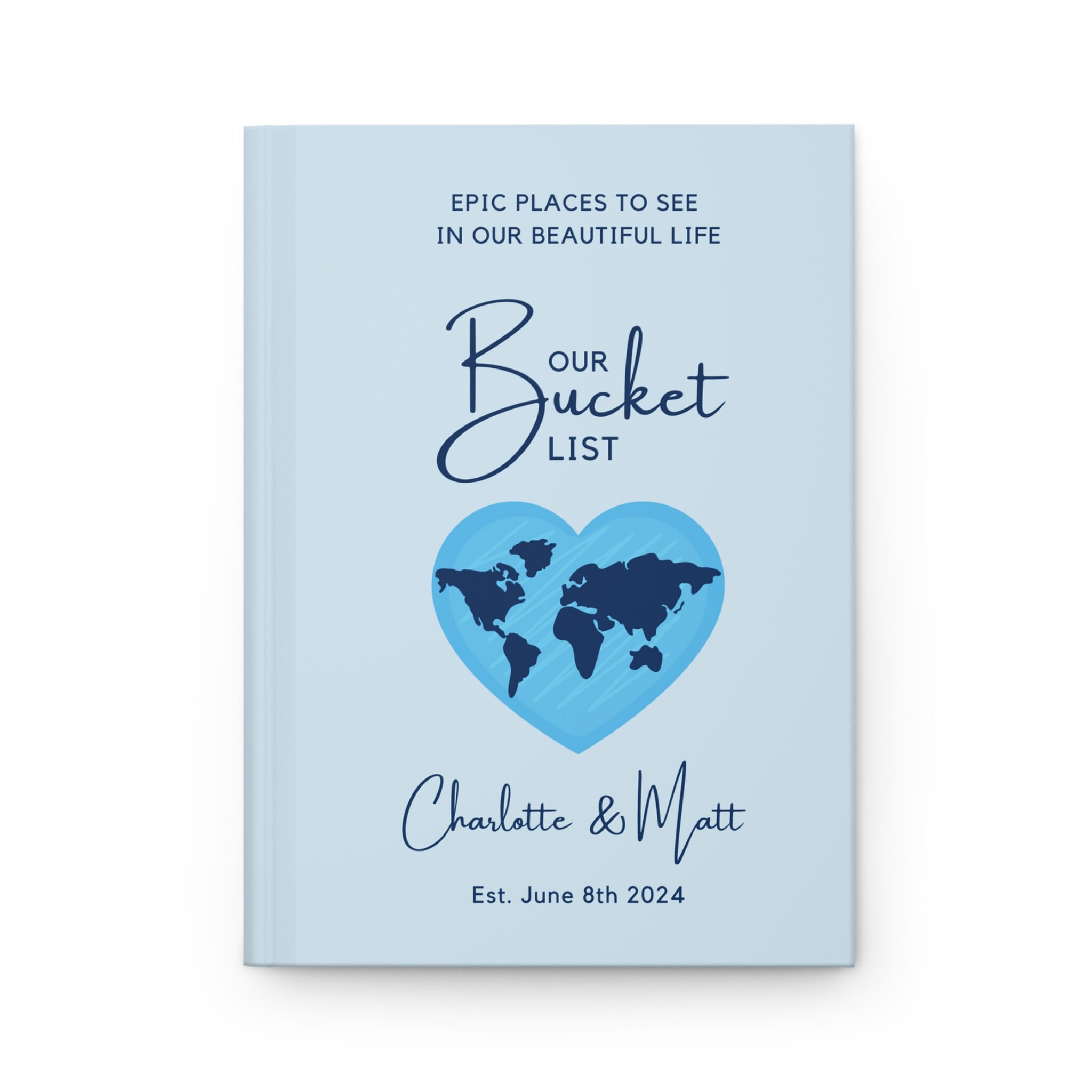 Our Travel Bucket List Journal, Custom Hardcover Notebook for Couples ...