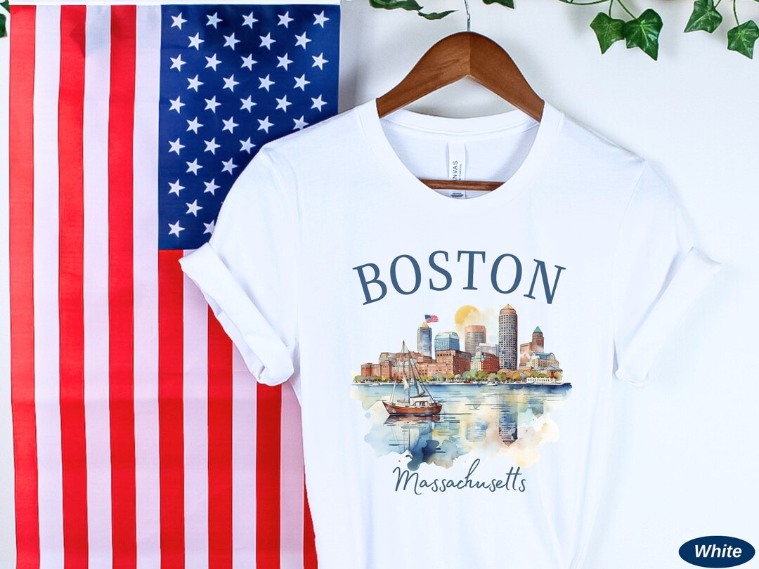 Boston Skyline Shirt, Boston City Tshirt, Massachusetts Clothing ...
