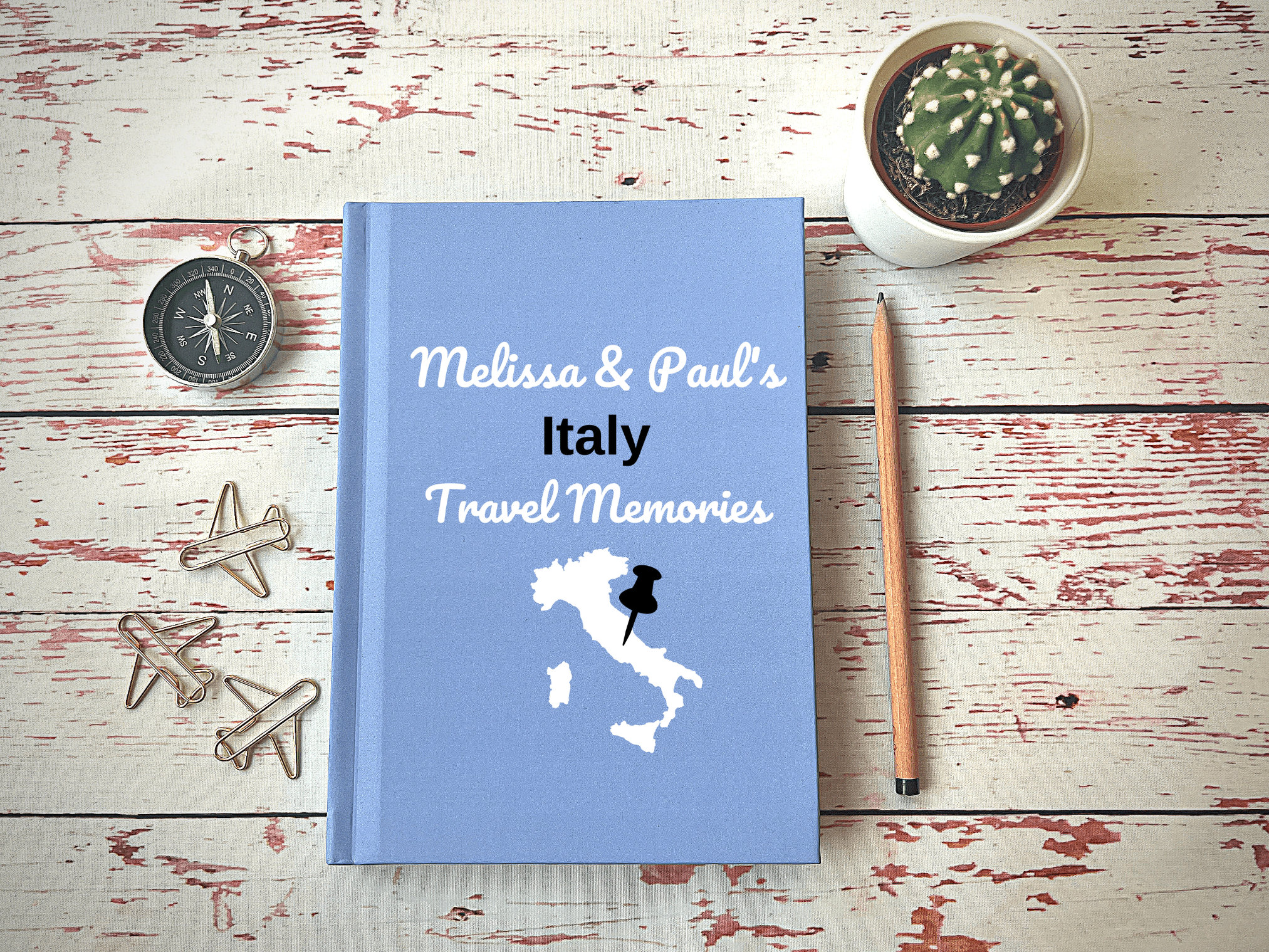 Italy Travel Journal Personalized Trip Planner Notebook With Name ...