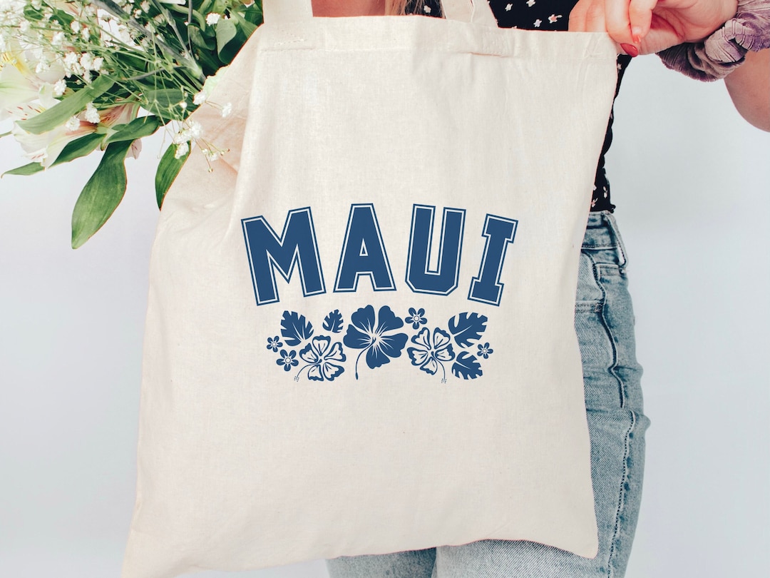 Maui Tote, Cotton Canvas, Maui Bag, Cute Maui Hawaii Gift for Her ...