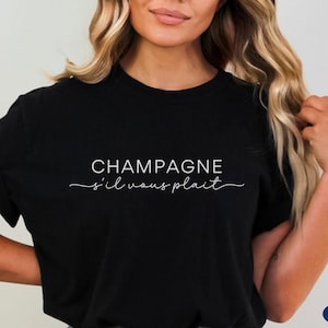 Champagne Please Shirt • French Tshirt • Minimalist • Oversized Tee for ...