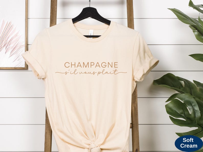 Champagne Please Shirt • French Tshirt • Minimalist • Oversized Tee for ...