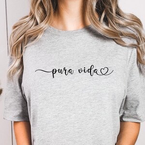 Pura Vida Shirt • Cursive Font • Minimalist T-shirt • Gift for Tica ...