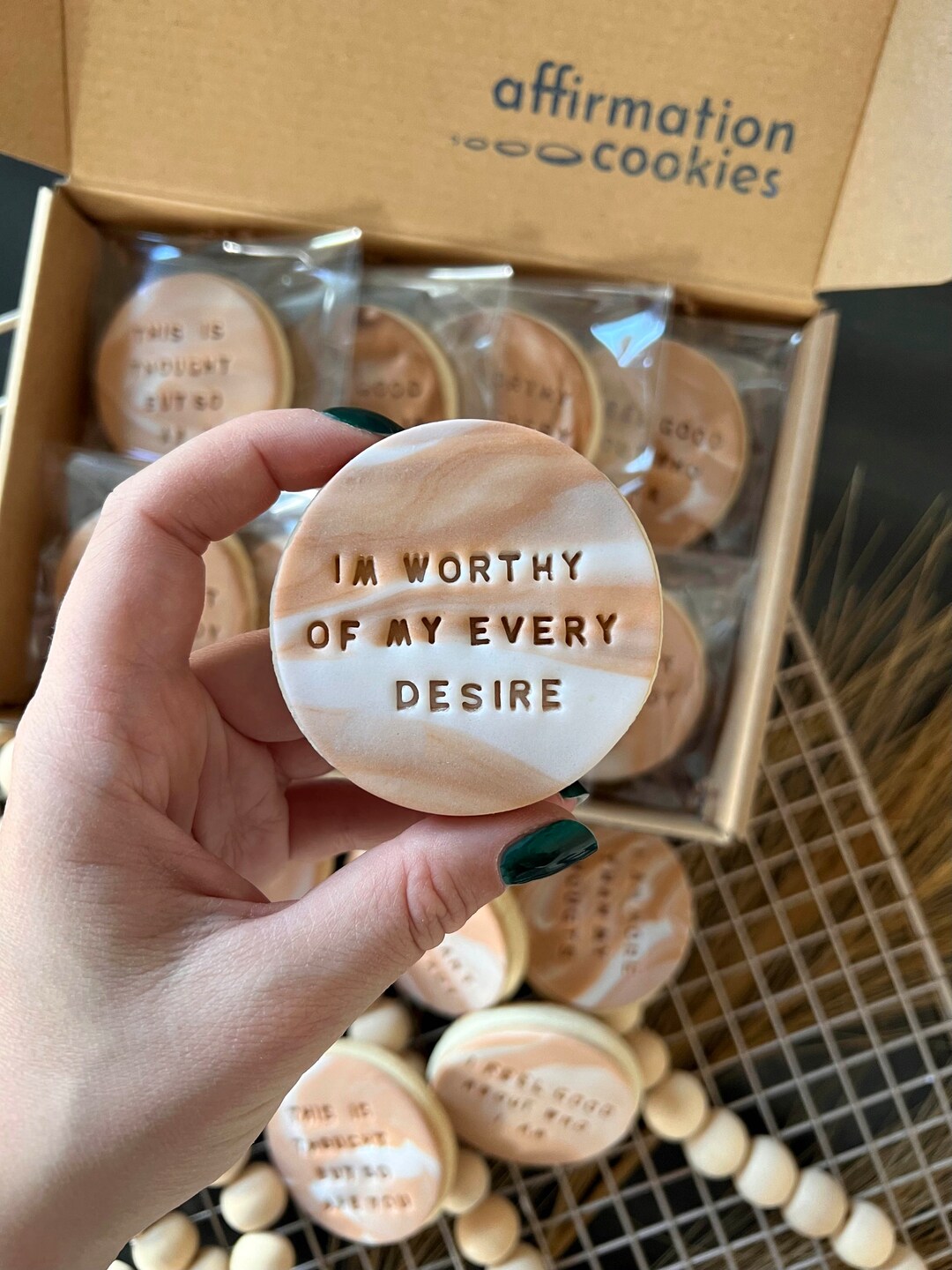 Big Sugar Cookies With Affirmation i'm Worthy of My - Etsy
