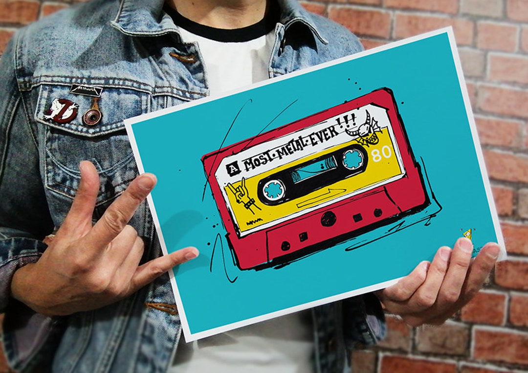 80's Mix Tape 'MOST. METAL. EVER!' - Fantoastie Official Print by Jen ...