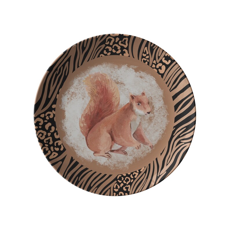 10" Cute Squirrel Plate | Safari Dinner Plate | Home Gift Party Plate ...