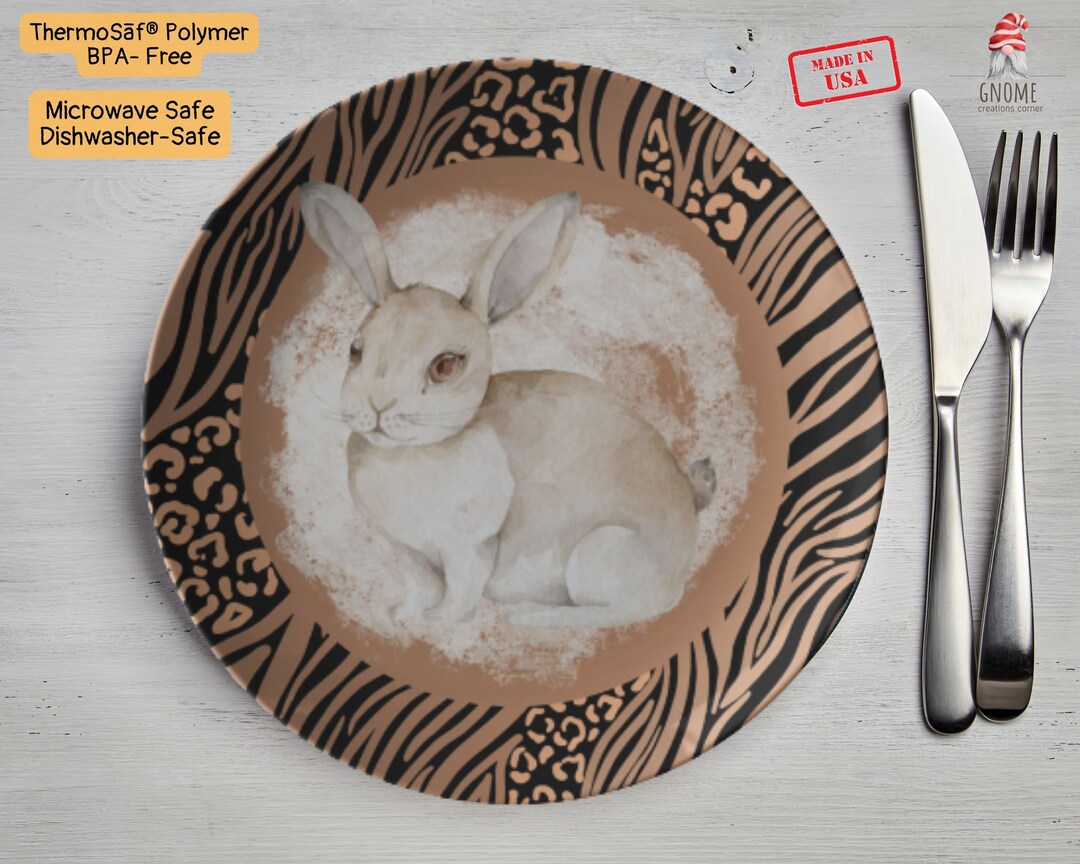 10" Rabbit Plate | Safari Dinner Plate | Home Gift Party Plate ...