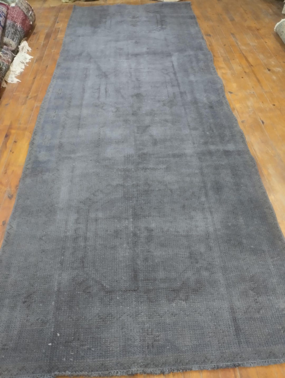 Vintage Gray Turkish Oushak Rug, Wool Hallway Runner 4.2x11.8 Ft - Etsy UK