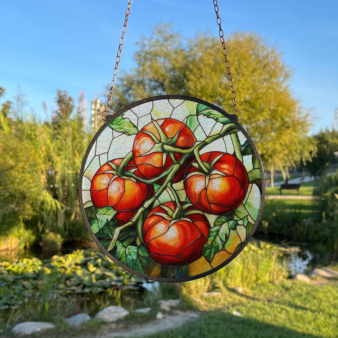 Tomatoes Stained Glass Suncatcher, Kitchen Window Decor - Etsy