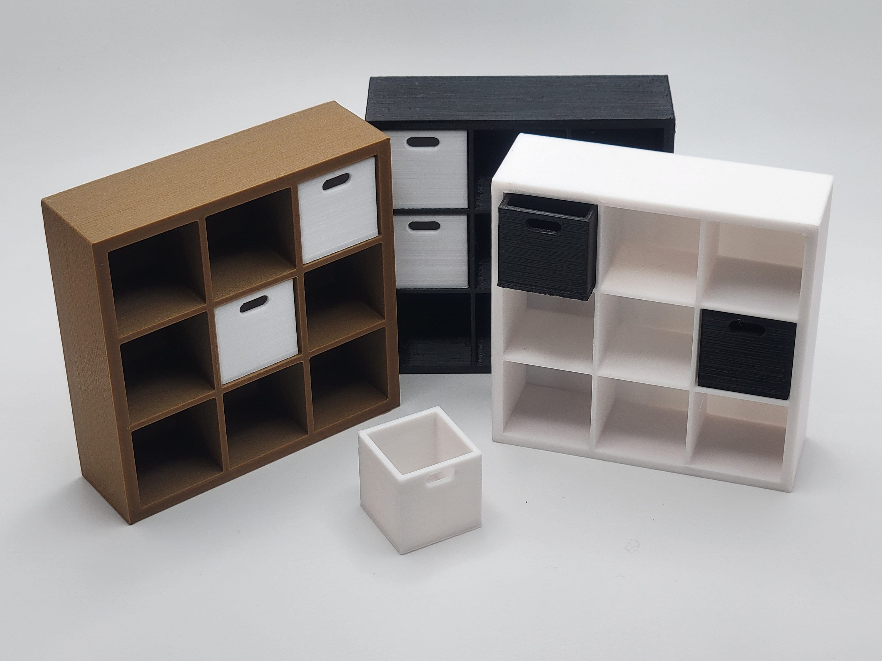 3d Model File (STL) for Miniature Cube Organizer With Bins (1:12 Scale ...