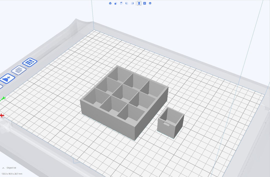 3d Model File Stl For Miniature Cube Organizer With Bins 1 12 Scale