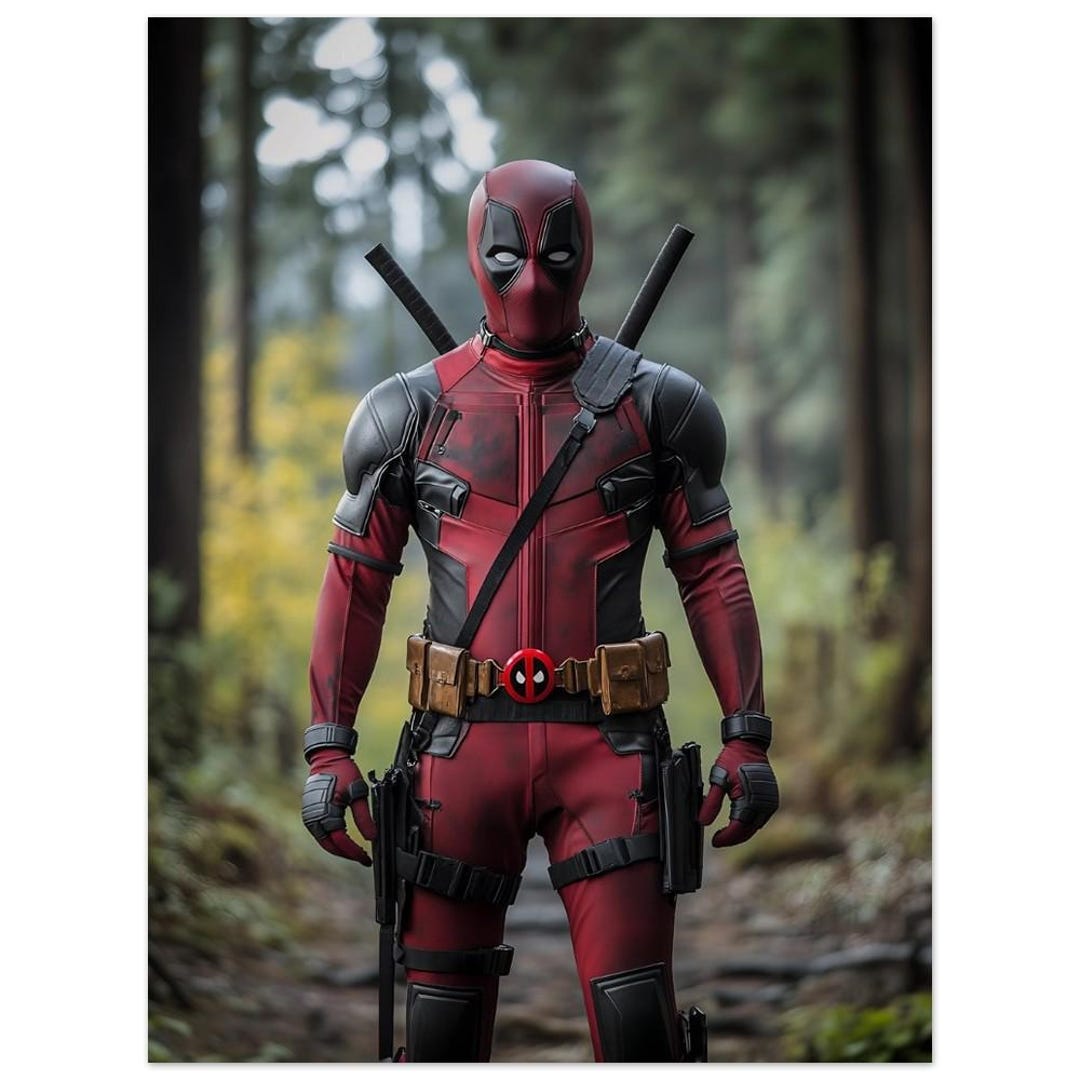 Deadpool Poster: the Antihero in the Forest Unique Superhero Art in ...