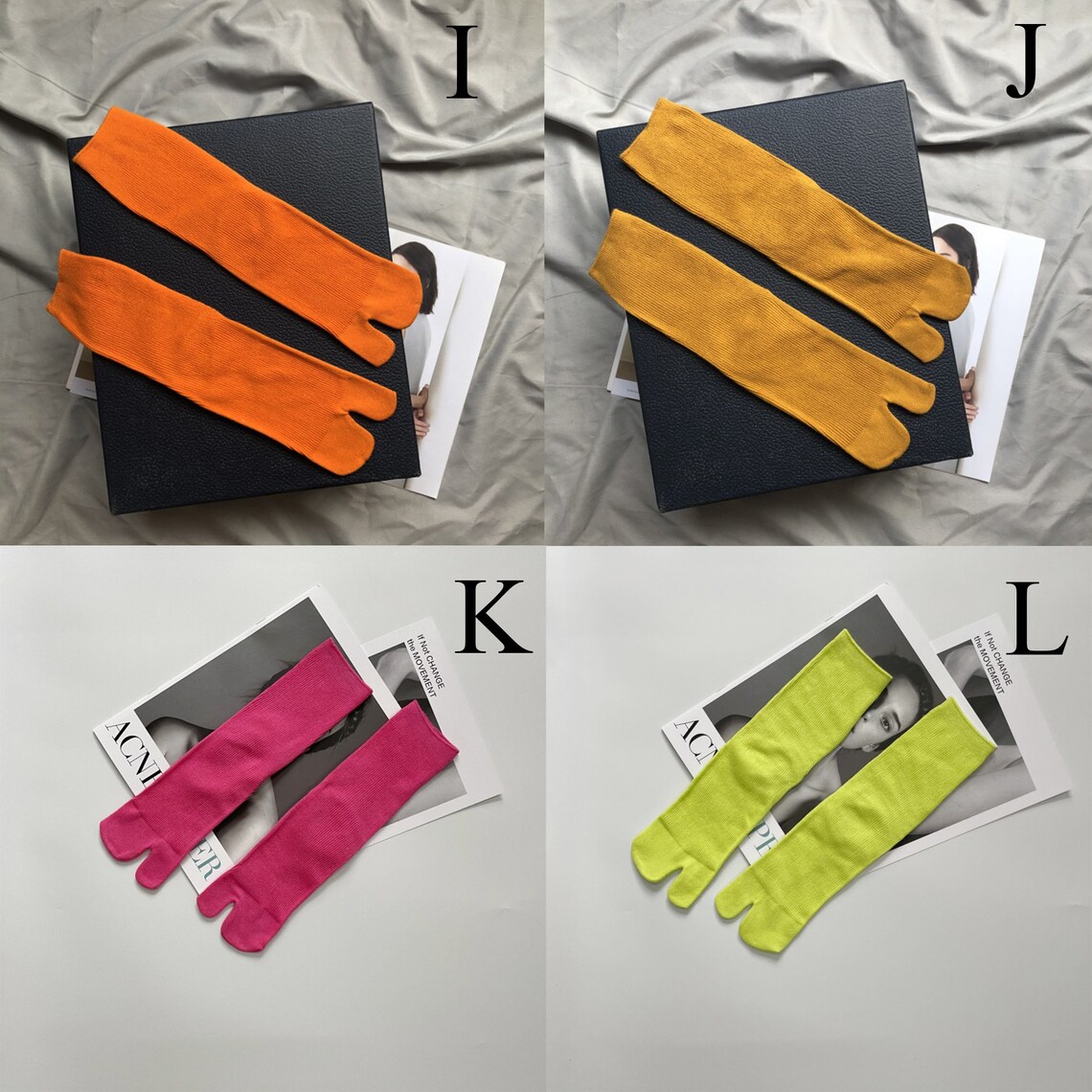 Women Knit Split Toe Socksjapanese Style Split-toe Tabi - Etsy