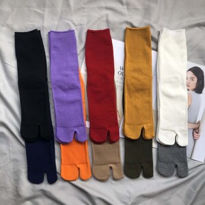 Women Knit Split Toe Socksjapanese Style Split-toe Tabi Socks,solid ...