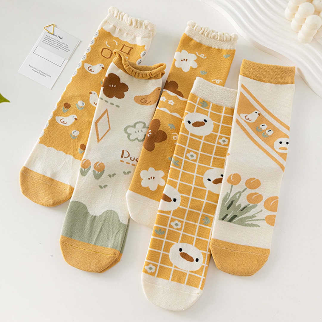 Ruffled Socks,funny Cartoon Duck Socks,cute Cotton Socks,perfect Gift ...