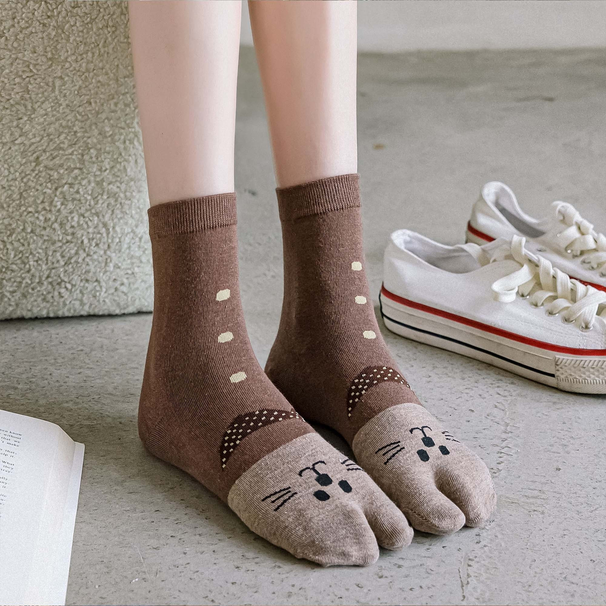 Japanese Style Split-toe Tabi Sockswomen Split Toe - Etsy