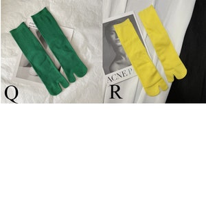 Women Knit Split Toe Socksjapanese Style Split-toe Tabi Socks,solid ...