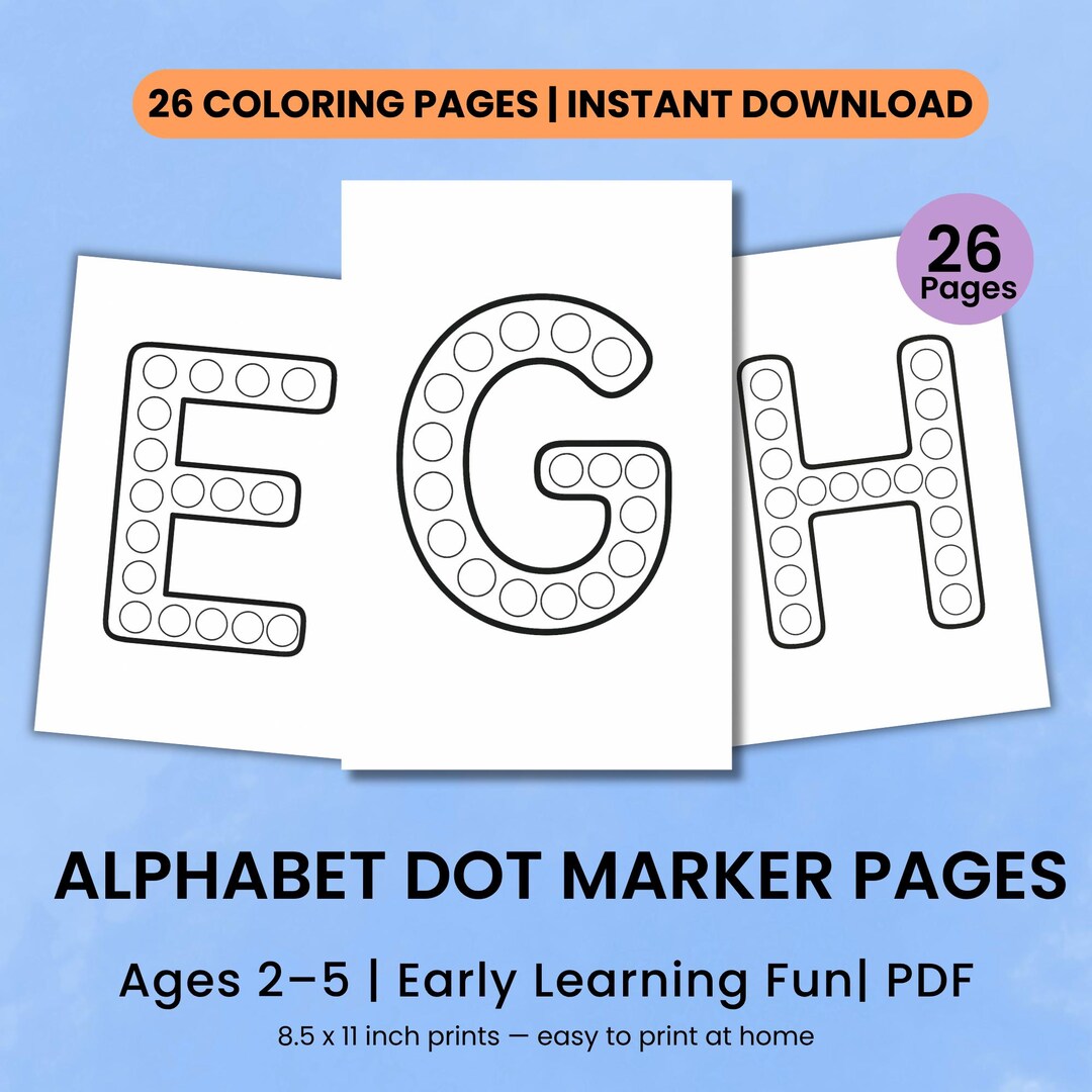 Uppercase Alphabet Dot Marker Sheets | A-Z Dabber Activity for Kids ...